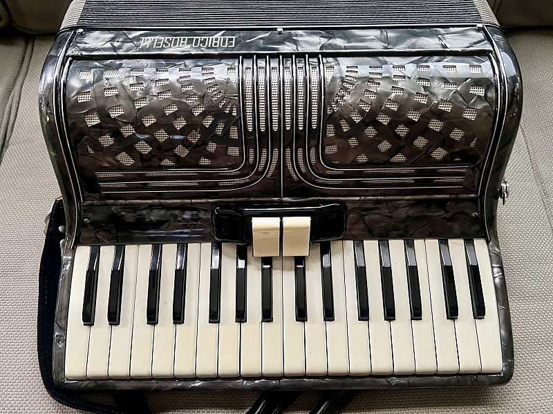 Enrico Roselli Accordion 1960's - Black and Gray | Reverb
