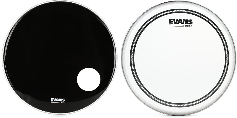 Evans EQ3 Resonant Black Bass Drumhead - 24 inch - With Port | Reverb