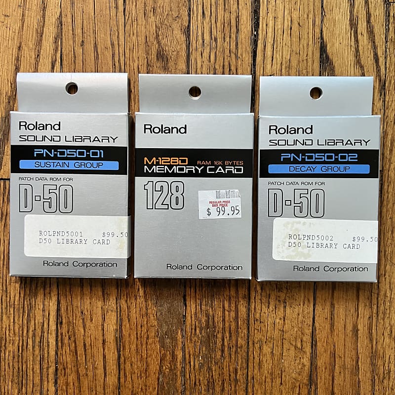 Roland M-128D Memory and PN-D50 Sound Library ROM Cards 1989 | Reverb