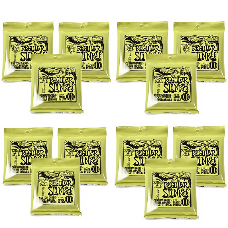 Ernie Ball 2221 Regular Slinky 10-46 (12 Pack Bundle) | Reverb