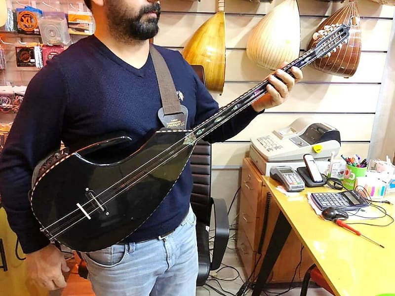 Turkish Half Cut Electric Short Neck Baglama Saz W/ Equ W/ | Reverb