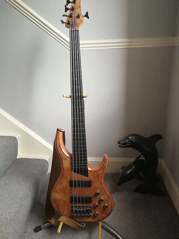 MTD Kingston Z 5 string Fretless 2021 Burr Walnut | Reverb