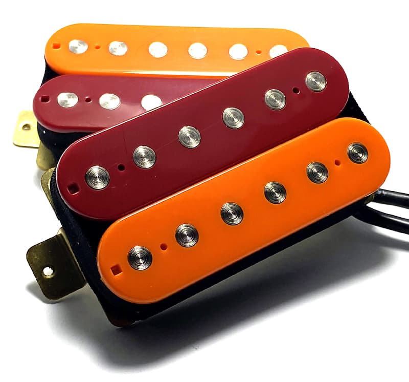 Dragonfire Zebra Screamers Humbucker Set ~ Red Orange Zebra | Reverb
