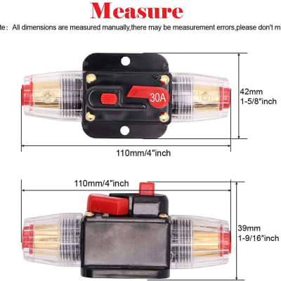 Absolute ICB30 4/8 AWG 30 Amp in-line Circuit Breaker with | Reverb
