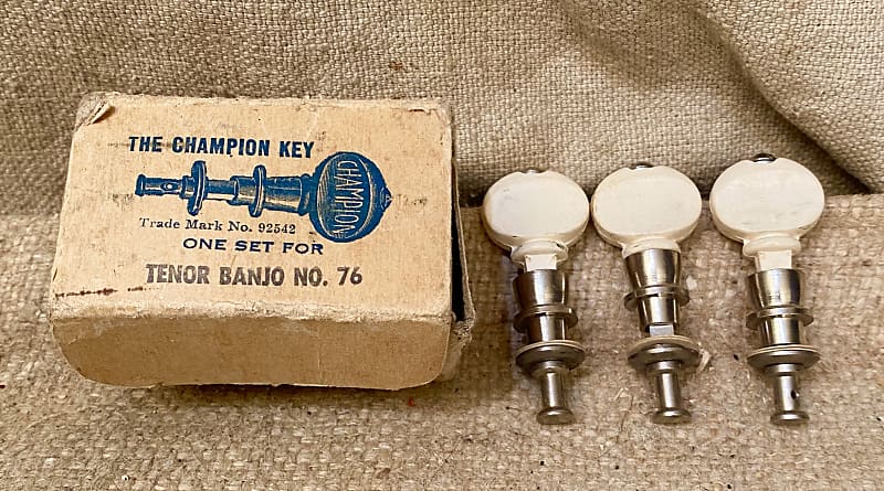 Vintage "The Champion Key" Tenor Banjo Tuning Keys - Set of 3 | Reverb