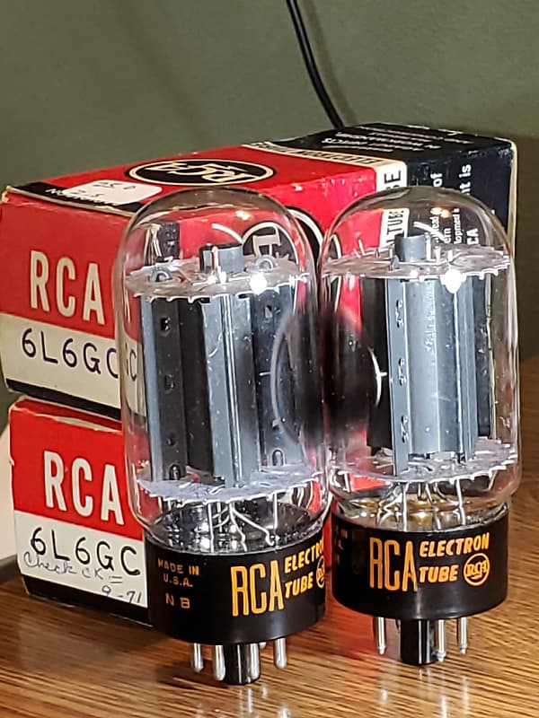 6L6GC RCA Black Plate Matched Pair NOS/NIB MaxiMatcher2 | Reverb