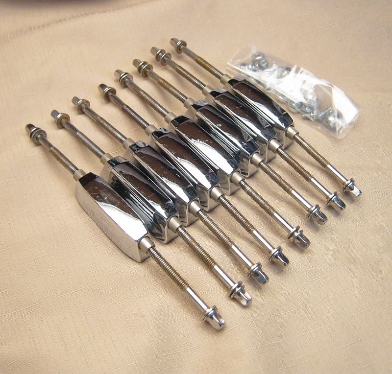 Set of 8 Pearl Snare Drum Lugs with Tension Rods Lot 82-12 | Reverb