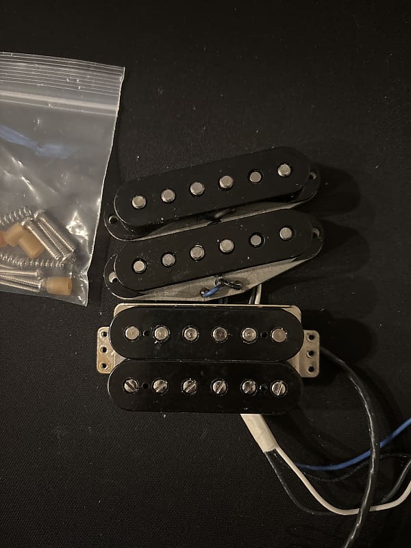 Fender Double Tap & V-Mod Pro II Strat HSS Pickup Set - Black | Reverb
