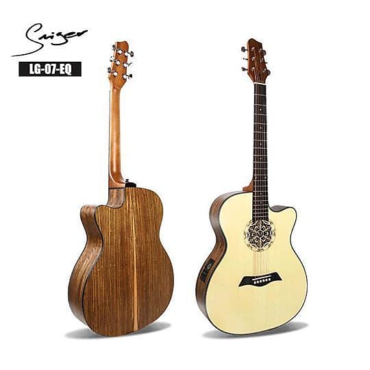 Smiger LG-07-EQ Engraved Sound Hole 40" Acoustic/Electric | Reverb