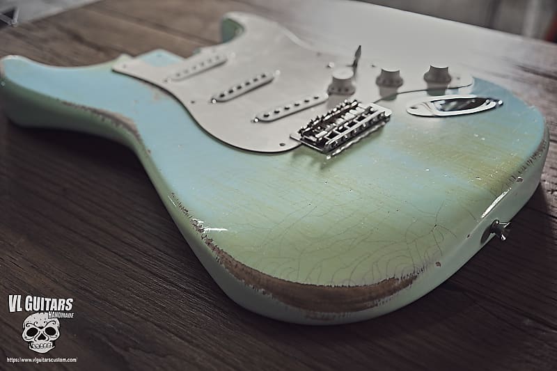 Stratocaster Sonic Blue Relic Body full crackle (Custom | Reverb