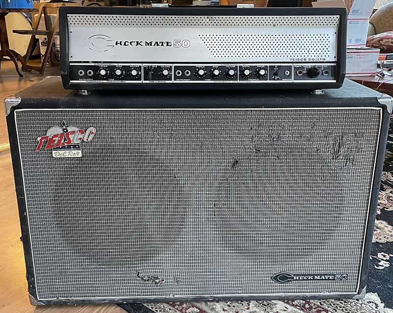 Vintage 1960's Teisco Checkmate 50 Tube Amp w/ Original 2 x | Reverb
