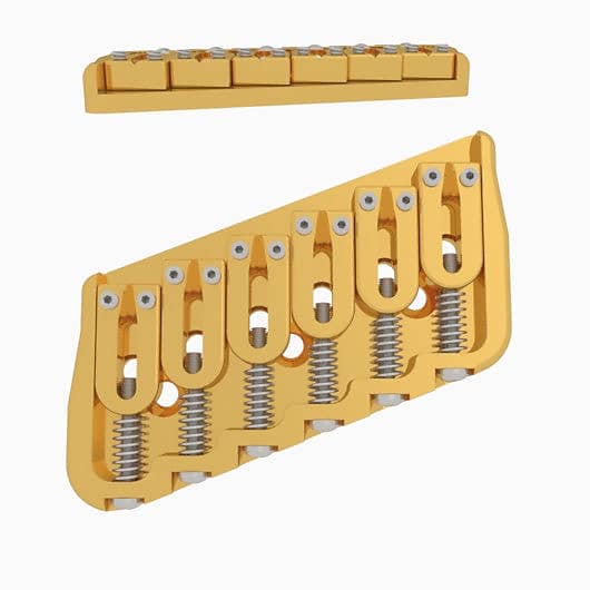 Hipshot 6-String Multi-Scale Guitar Bridge - Gold - .175" | Reverb
