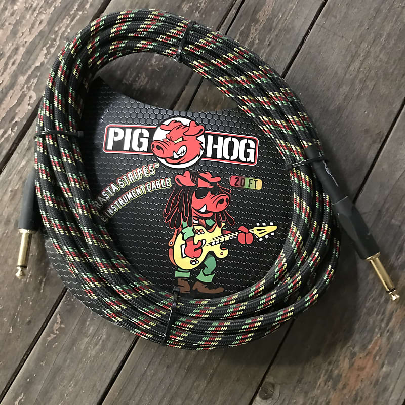 PIG HOG "Rasta Stripes" Instrument Cable, 20ft | Reverb