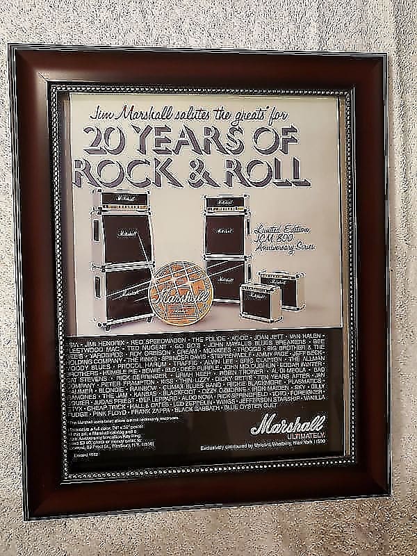 1982 Marshall Amps Color Promotional Ad Framed 20th | Reverb