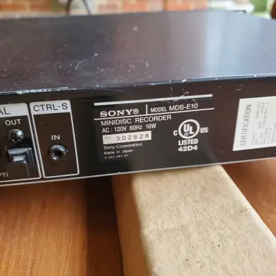 Sony MDS-E10 Professional Rackmount Minidisc Deck 2002 Black | Reverb