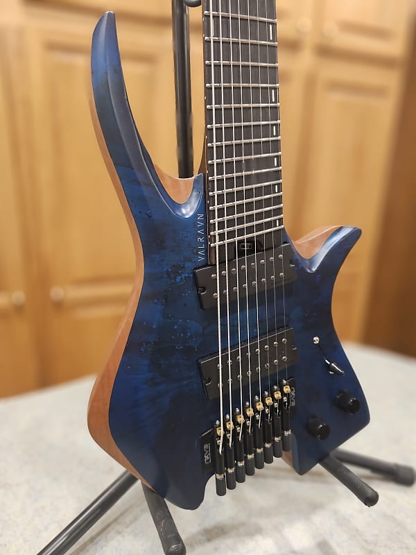 Valravn 8 String Headless Guitar 2022 Blue Ukraine Custom | Reverb