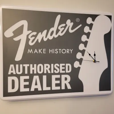 Fender Authorised Dealer Light Up Clock Large Format Killer | Reverb