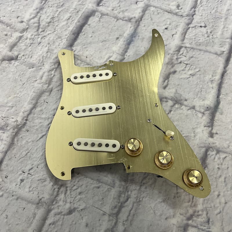 Unknown Gold Anodized Stratocaster Loaded Pickguard | Reverb