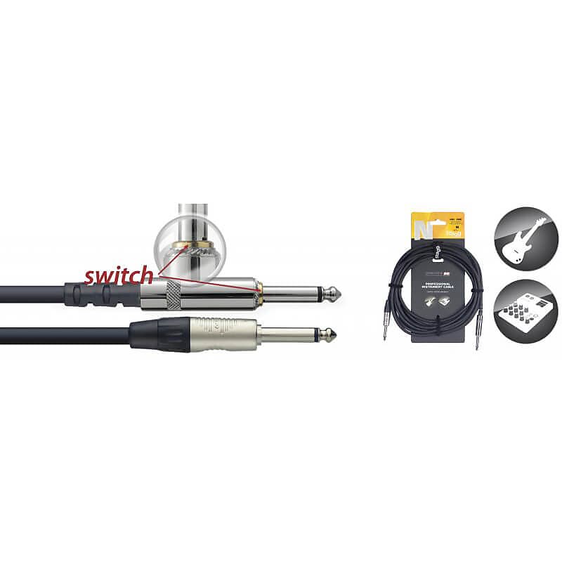 Stagg N-Series Instrument Cable, Mute Switch - 3m/10ft | Reverb