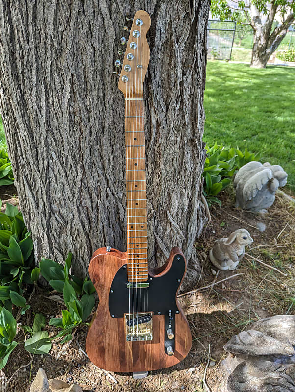 VIDEO! Partscaster Tele "Barncaster" Brown Butcher Block | Reverb