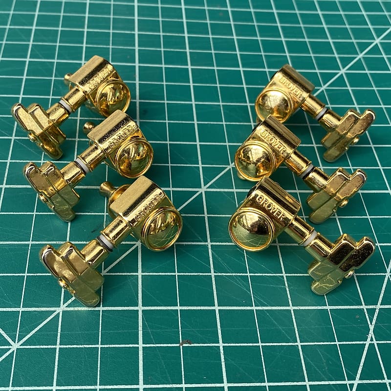 Gold Grover Tuning Machines (tuners) w/ Imperial Buttons | Reverb