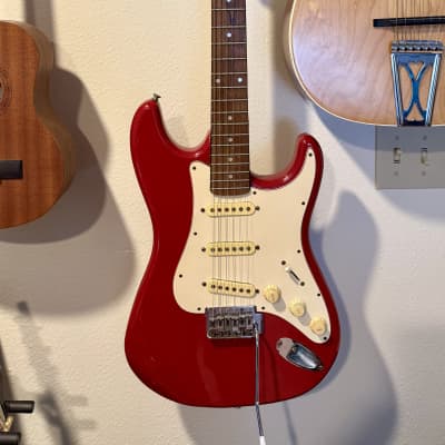 Encore Stratocaster 1980's Red Early Model Sounds Great | Reverb UK