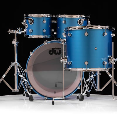 DW Design Series 4pc Kit - Aqua Metallic, CymbalFusion | Reverb