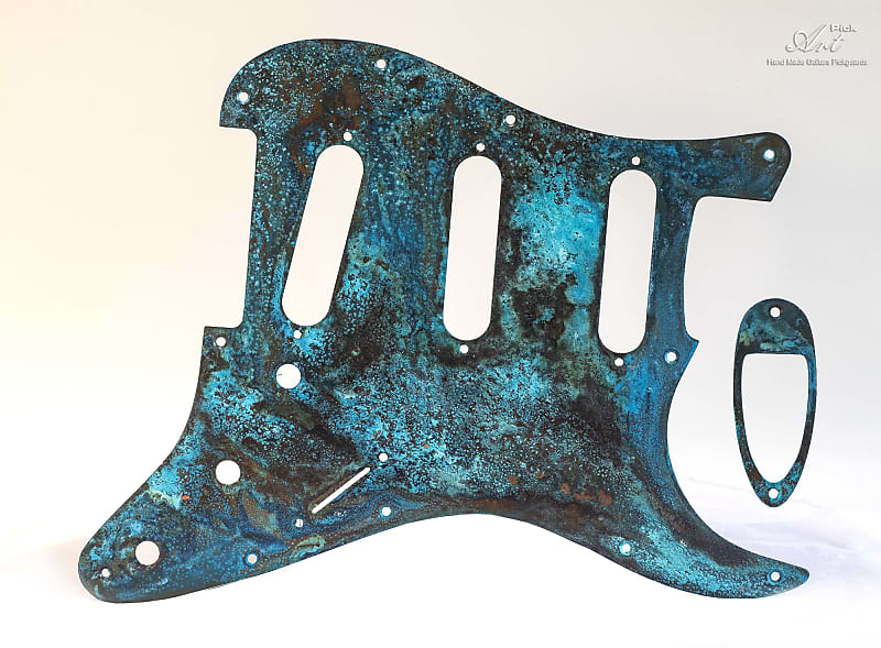 Stratocaster SSS Pickguard SET-of-2 "Rusty Blue-Green" Solid | Reverb
