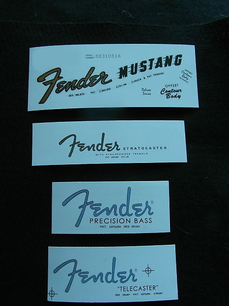 Fender USA Guitar Headstock Decals Waterslide Professional x7 | Reverb