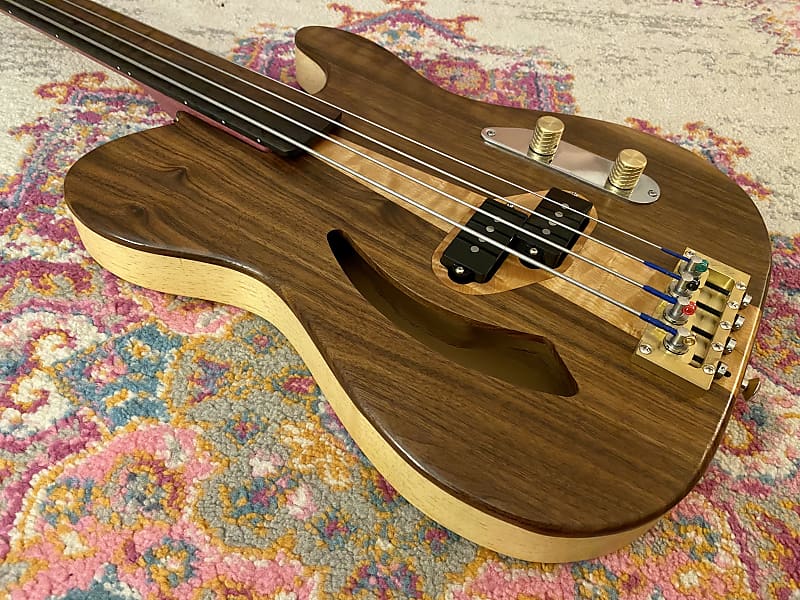 Custom 30" Warmoth Tele Bass 2022 Natural Woods Fralin Pickup | Reverb