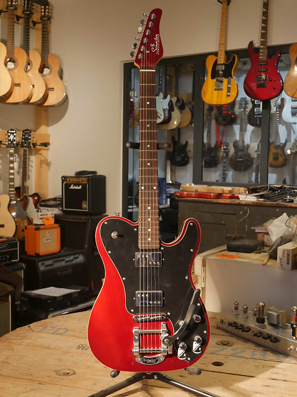 Schecter Diamond Tele Deluxe red metal | Reverb