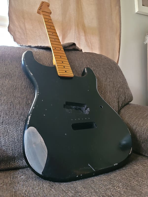 Custom Ash strat body and neck 2024 - Black nitro | Reverb