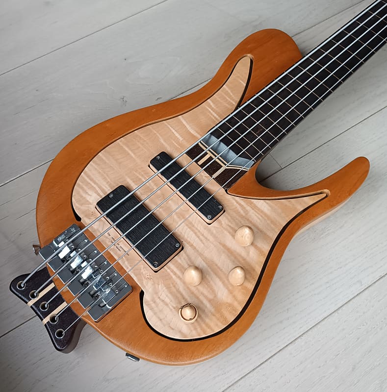 Lootnick Contra Hollow Body 5 fretless 35" 2019 - Natural | Reverb