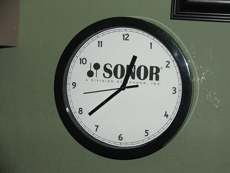 Sonor studio clock..9" diameter...silent sweep..& Metal Sign | Reverb