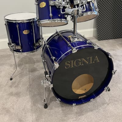 Premier Signia Maple Drum Set 4 Piece 1990 - Sapphire Blue | Reverb