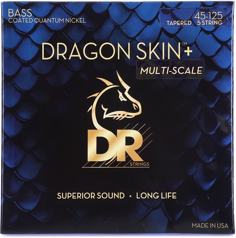 DR Strings Dragon Skin+ Coated Tapered Multi-scale 5-string | Reverb