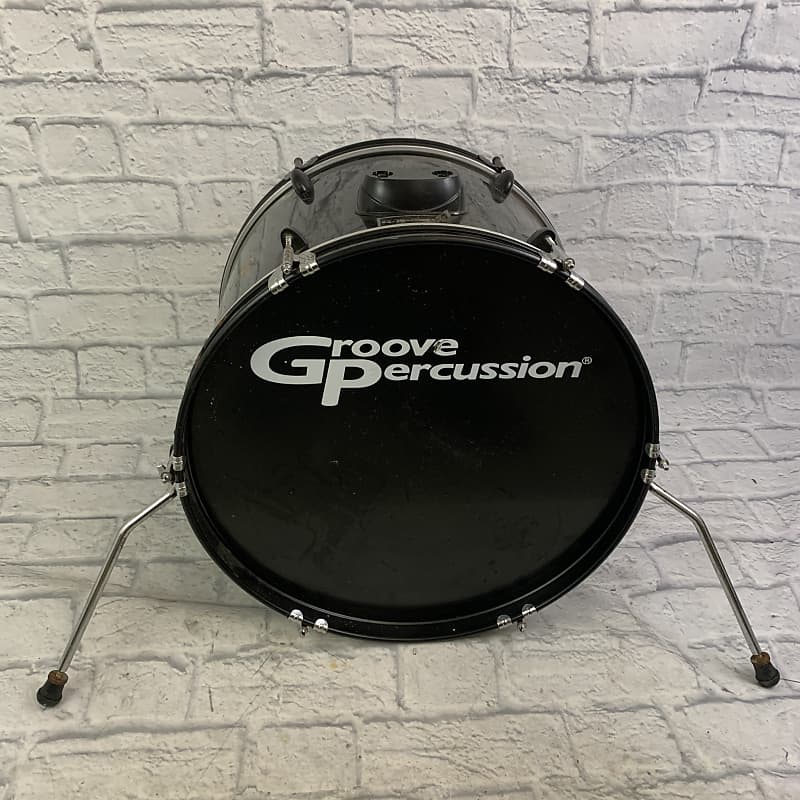 Groove Percussion Black Wrap 20" Bass Drum | Reverb