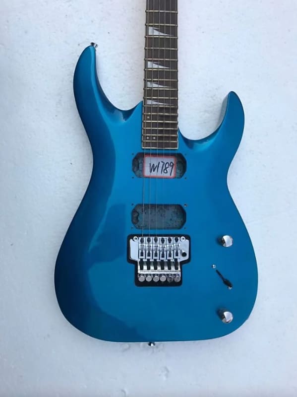 Blue Finished Guitar Solid Double Cutaway Body with Maple | Reverb