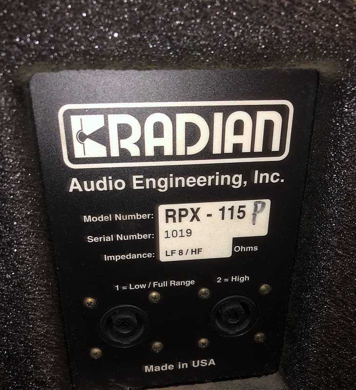 Radian RPX-115P 2000s - pro-audio black | Reverb