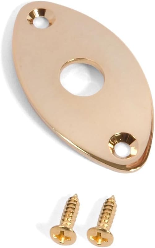 Gotoh Metal Oval Jack Plate, Gold | Reverb