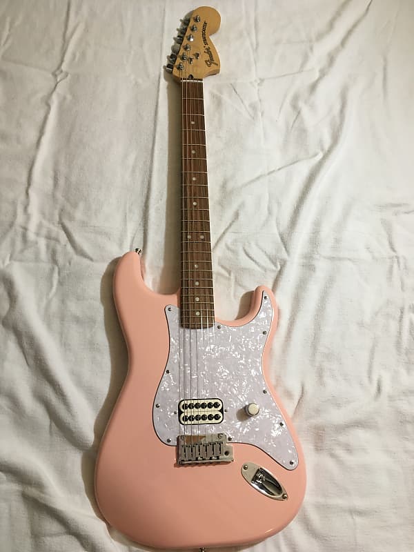 Shell Pink Tom Delonge Style Fender Stratocaster/Partscaster | Reverb