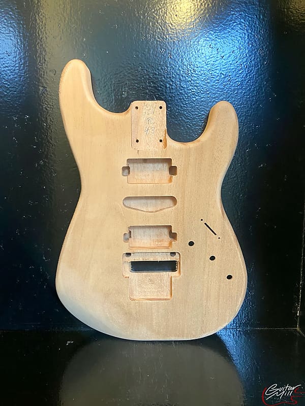 Guitar Mill S-Style Body / 1 pc. African Mahogany / HSH / | Reverb