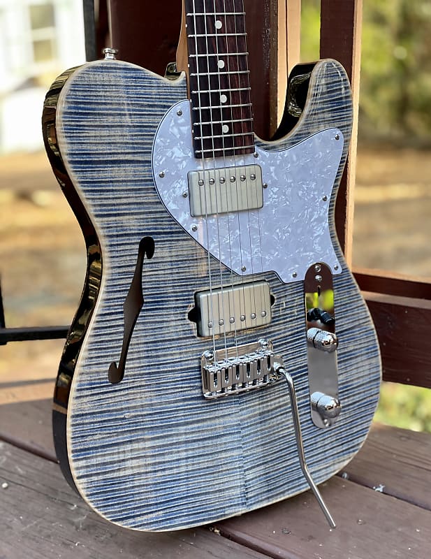 Suhr Select Alt T 2022 - Trans Blue Denim Slate (Flamed Maple | Reverb