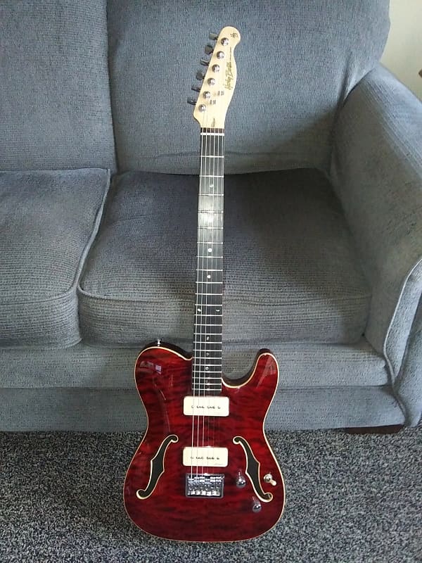 Harley Benton TE90 QM 2021 Translucent Red | Reverb