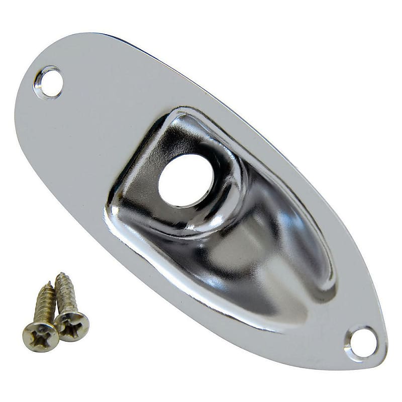 WD Nickel Strat Jack Plate with 2 Stainless Steel Screws | Reverb