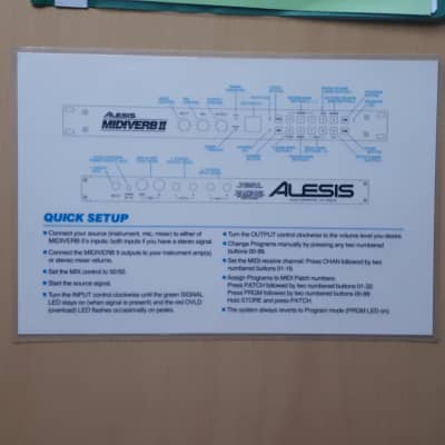 Alesis Midiverb 2 Instruction Manual and Laminated Quick Set | Reverb