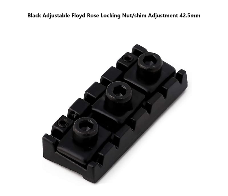 Floyd Rose Style Black Locking 42.5mm Nut w/Adjustable Shim | Reverb