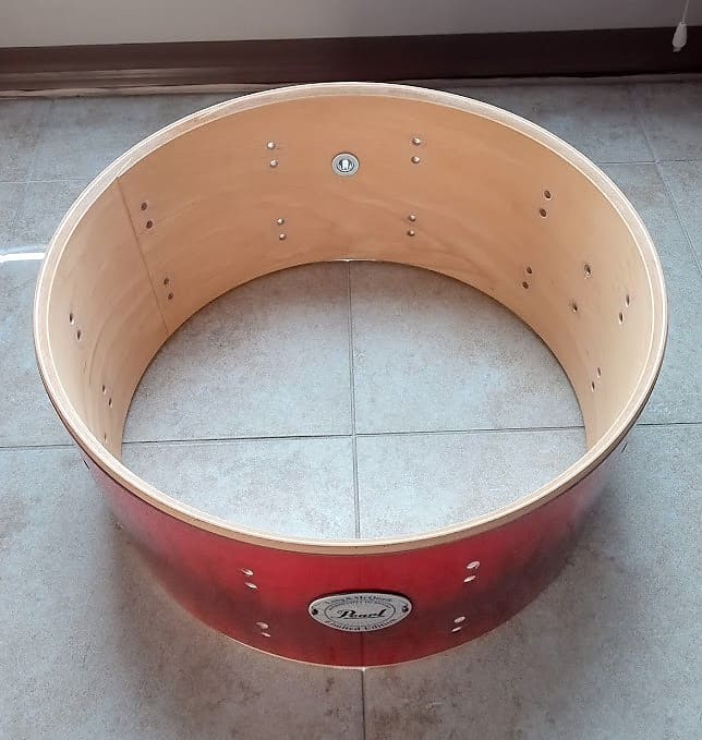 Pearl 14x6.5 all maple 7.5mm wood snare drum shell (ONLY) Red | Reverb