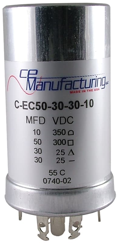 CE Manufacturing Multisection Can Capacitor, 50uf @ | Reverb