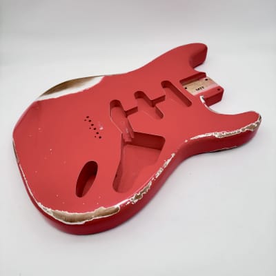 MJT Stratocaster Relic Hardtail Body Fiesta Red Nitro New | Reverb